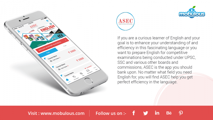 ASEC ENGLISH an app for Learners is now LIVE - Mobulous